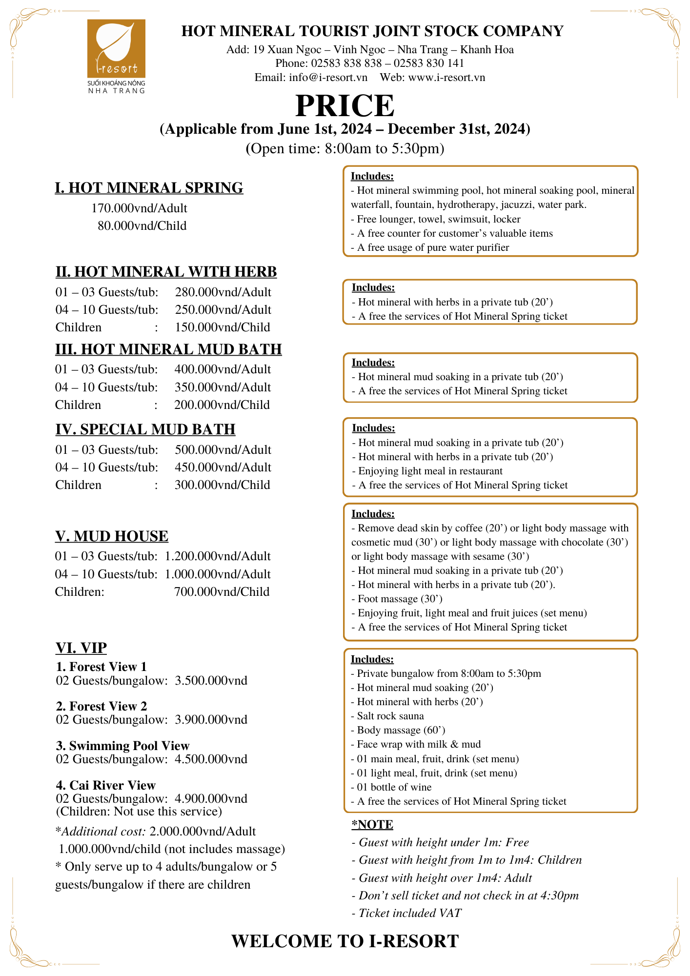 I-RESORT PRICE 2024 - I-Resort hot mineral spring in Nha Trang